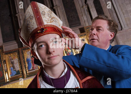 The Boy Bishop of Hereford Cathedral Patrick Dunachie with Canon ...