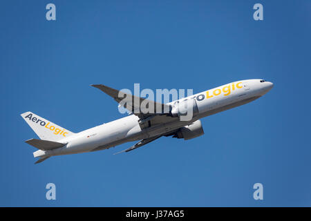AeroLogic Boeing 777 cargo aircraft taxiing. Plane 777 of Aero Logic ...