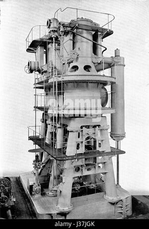 Two-cylinder steam engine used by Sir Hiram Maxim, circa 1890 Stock ...