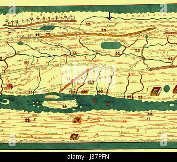The 'Tabula Peutingeriana' map depicts the ancient Kamtschija River ...