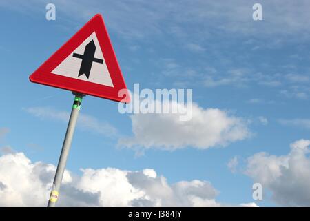 Dutch road sign: crossroads with priority Stock Photo - Alamy