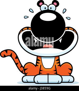 A cartoon illustration of a tiger looking scared Stock Vector Image ...