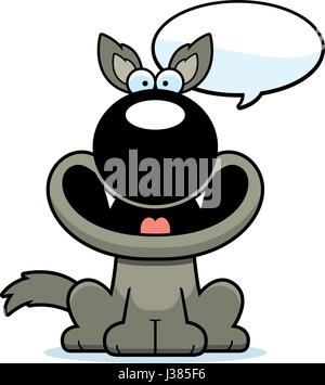 cartoon wolf with speech bubble Stock Vector Image & Art - Alamy