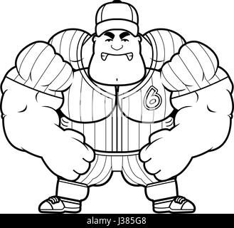 A cartoon illustration of a bodybuilder looking angry Stock Vector ...