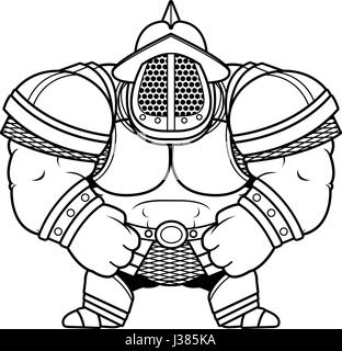 A cartoon illustration of a muscular gladiator flexing Stock Vector ...