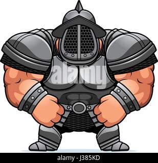 A cartoon illustration of a muscular gladiator flexing Stock Vector ...