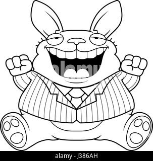 A cartoon illustration of a fat rabbit smiling and sitting Stock Vector ...