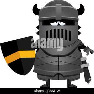 A cartoon illustration of the black knight looking scared Stock Vector ...