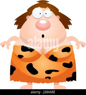 A cartoon illustration of a caveman looking surprised Stock Vector ...