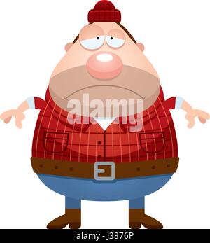A cartoon illustration of a lumberjack looking sad Stock Vector Image ...