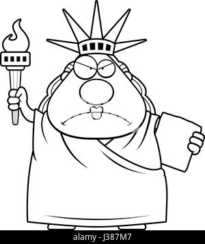 A cartoon illustration of the Statue of Liberty looking sad Stock ...