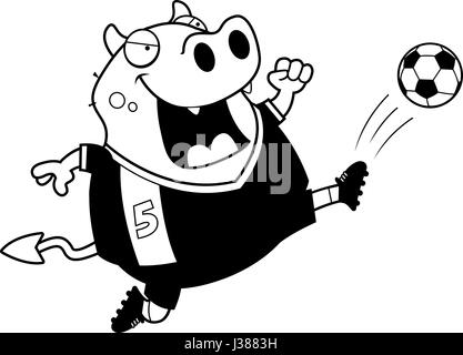 Devil Soccer Football Ball Sports Mascot Cartoon Stock Vector Image ...