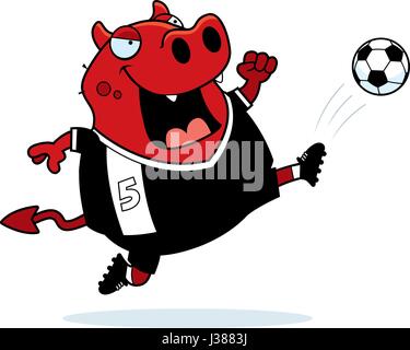 Devil Soccer Football Ball Sports Mascot Cartoon Stock Vector Image ...