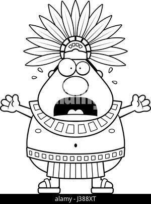 A cartoon illustration of an Aztec King looking happy Stock Vector ...