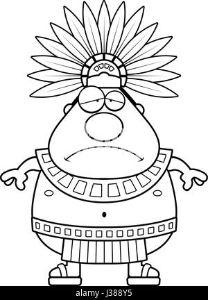 A cartoon illustration of an Aztec King looking happy Stock Vector ...