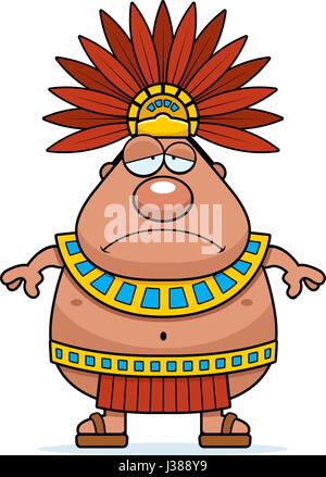 A cartoon illustration of an Aztec King looking sad Stock Vector Image ...