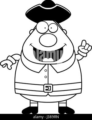 A cartoon illustration of a colonial man with an idea Stock Vector ...