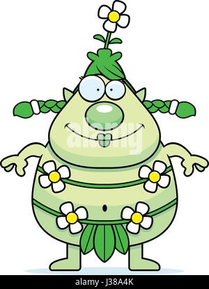 A cartoon illustration of a forest sprite looking surprised Stock ...