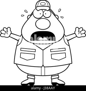 A cartoon illustration of a hunter looking scared Stock Vector Image ...