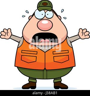 A cartoon illustration of a hunter looking scared Stock Vector Image ...