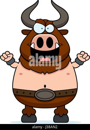 A cartoon illustration of a minotaur looking angry Stock Vector Image ...
