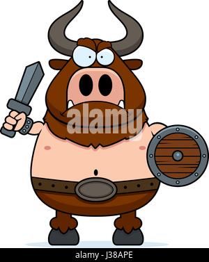 A cartoon illustration of a minotaur looking angry Stock Vector Image ...