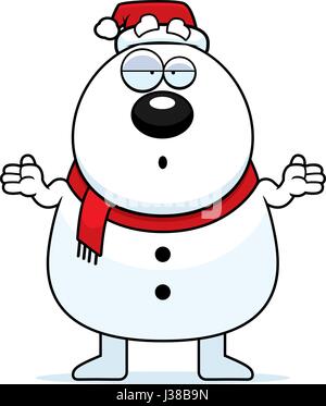 A cartoon illustration of a snowman looking confused Stock Vector Image ...