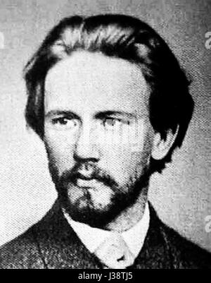 This cropped portrait of composer Pyotr I. Tchaikovsky showcases his ...