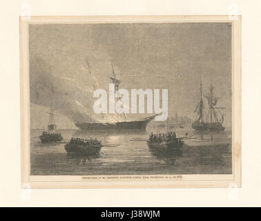 Destruction of the schooner gaspee Stock Photo - Alamy