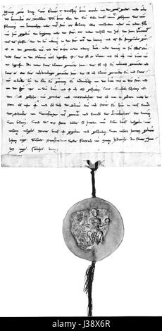 A historical charter document issued by Conrad IV of Germany. The ...