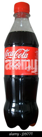 A product image of a 50cl bottle of Coca-Cola placed against a white ...