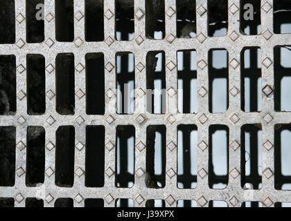 Drain grates with light background texture Stock Photo - Alamy
