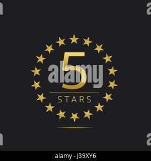 Five stars label Stock Vector Image & Art - Alamy