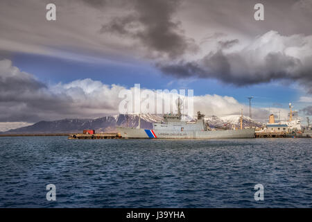 icelandic coast guard vessels thor and tyr docked in Reykjavik iceland ...