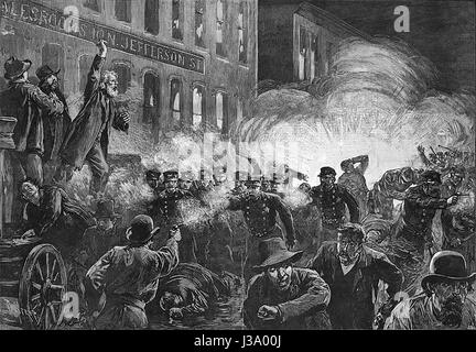 The Haymarket Riot, May 4, 1886, Chicago. Beginning as a strike Stock ...