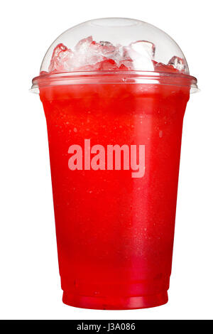 Take-away drink. Refreshing drink in a plastic cup. Pineapple juice ...