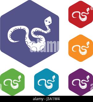 Spotted snake icons set hexagon Stock Vector Image & Art - Alamy