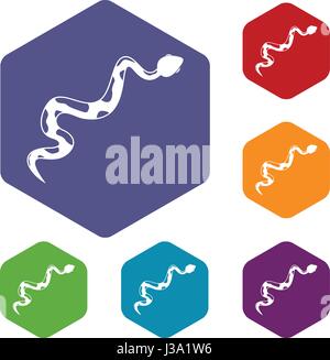 Snake icons set hexagon Stock Vector Image & Art - Alamy