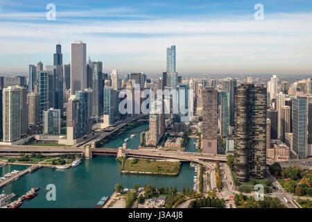 Aerial view of Downtown Chicago, USA, 1980 Stock Photo - Alamy
