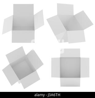 Cardboard Storage box isolated on white background. 3D Rendering Stock ...