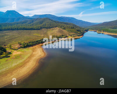 Lake Buffalo aerial view. Alpine Shire, Victoria, Australia Stock Photo ...