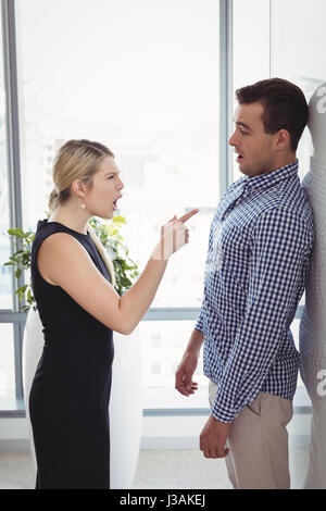 Manager scolding employee Stock Photo - Alamy