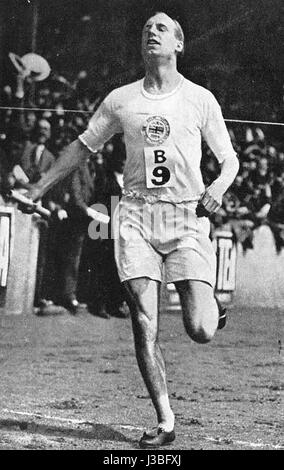 Scottish Olympic athlete Eric Liddell winning the British Empire vs ...