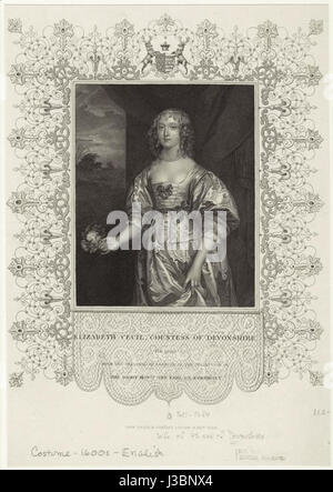 A portrait of Elizabeth Cecil, Countess of Devonshire, painted in the ...