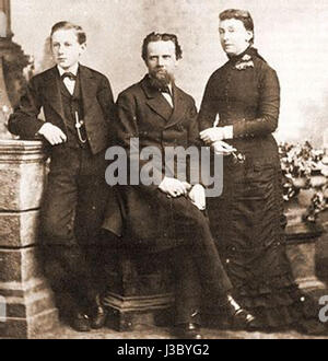 Edwin Lemare at age twelve with parents Stock Photo - Alamy