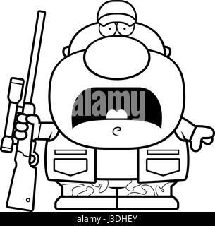 A cartoon illustration of a hunter looking scared Stock Vector Image ...