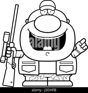 A cartoon illustration of a hunter with an idea Stock Vector Image ...