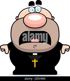 A cartoon illustration of a priest looking scared Stock Vector Image ...