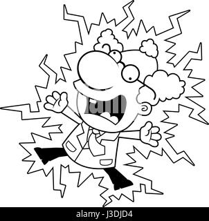 An illustration of a cartoon mad scientist being electrocuted Stock ...