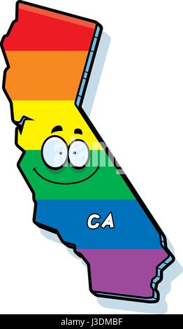 A cartoon illustration of the state of California smiling Stock Vector ...